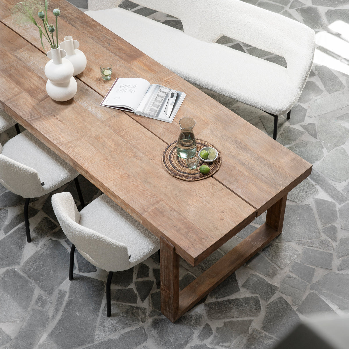 Burnan Solid Oak Dining Table Set - Oak Box legs – Masterplank UK