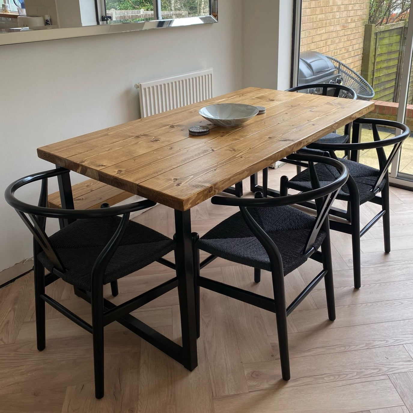 Rustic Dining Table Set - Box Frame – Masterplank UK